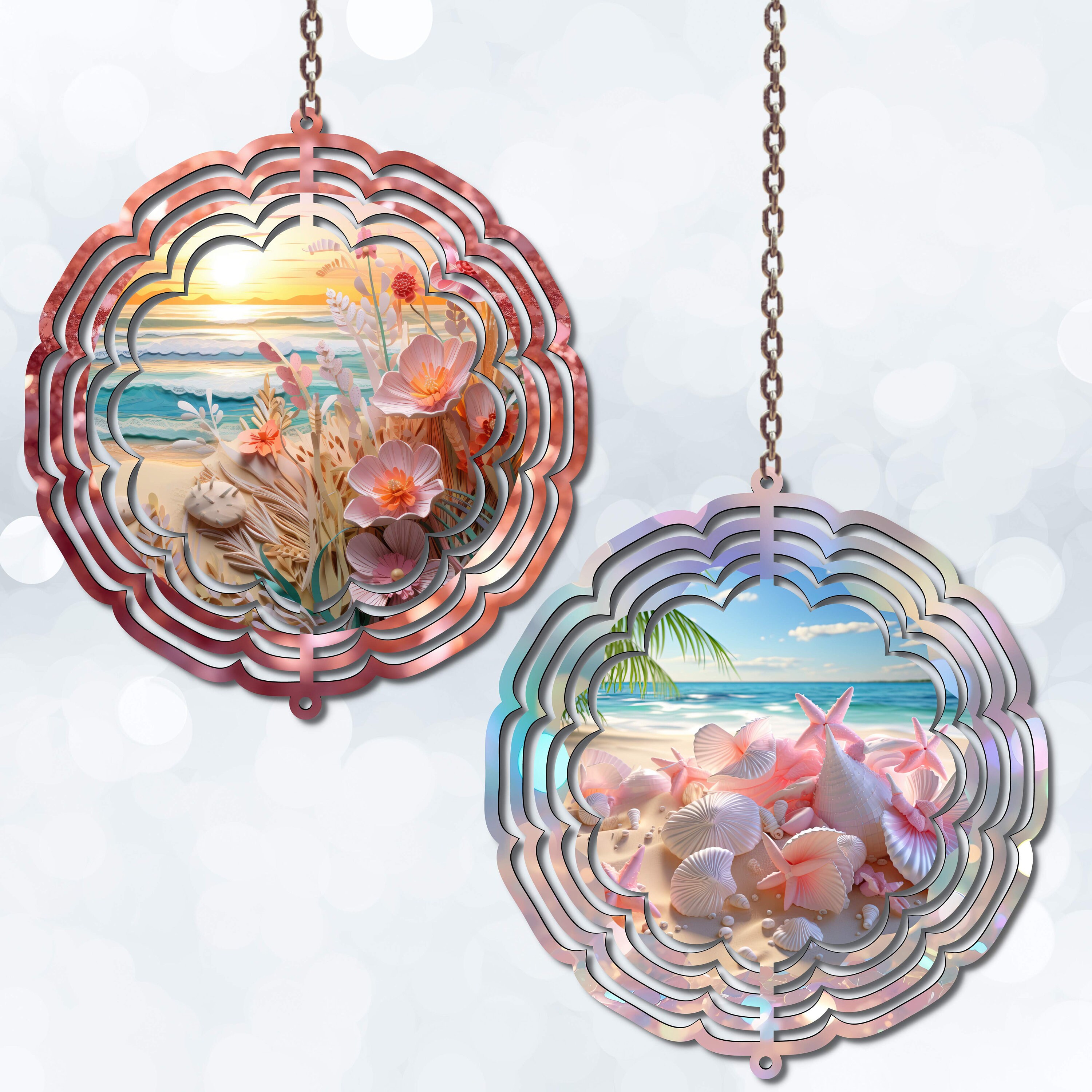 Beach Wind Spinner Sublimation Designs - 10 PNG Bundle for Sublimating ...