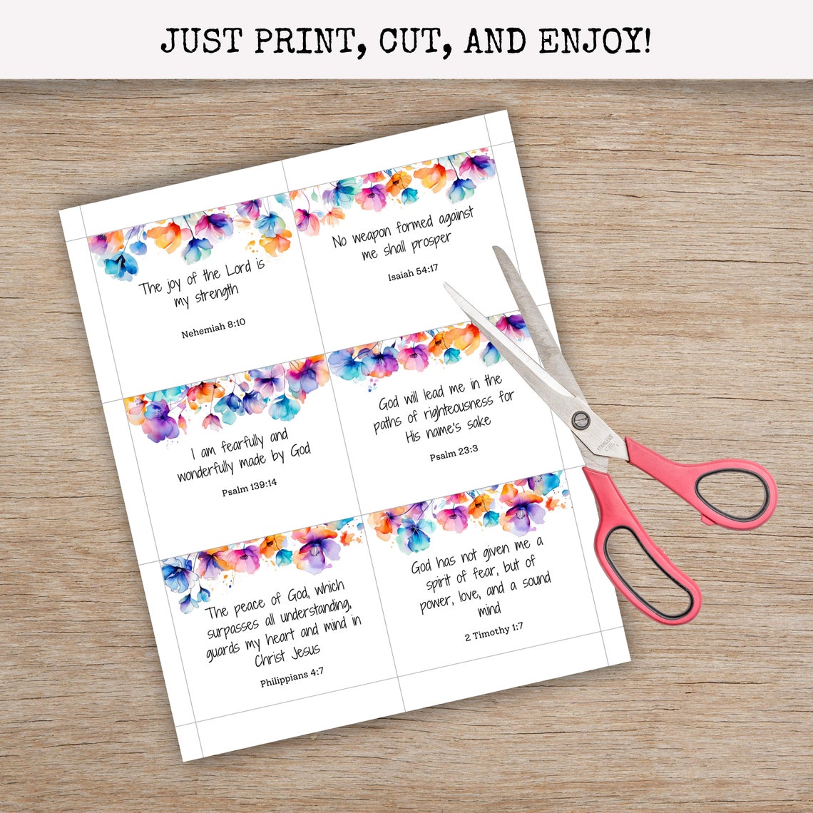 31 Mini Scripture Cards Printable Encouraging Bible Memory Verse Cards ...