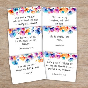 31 Mini Scripture Cards - Printable Encouraging Bible Memory Verse ...