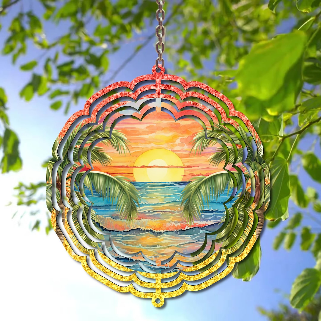 Beach Wind Spinner PNG - Tropical Ocean Sublimation Designs - Printable ...