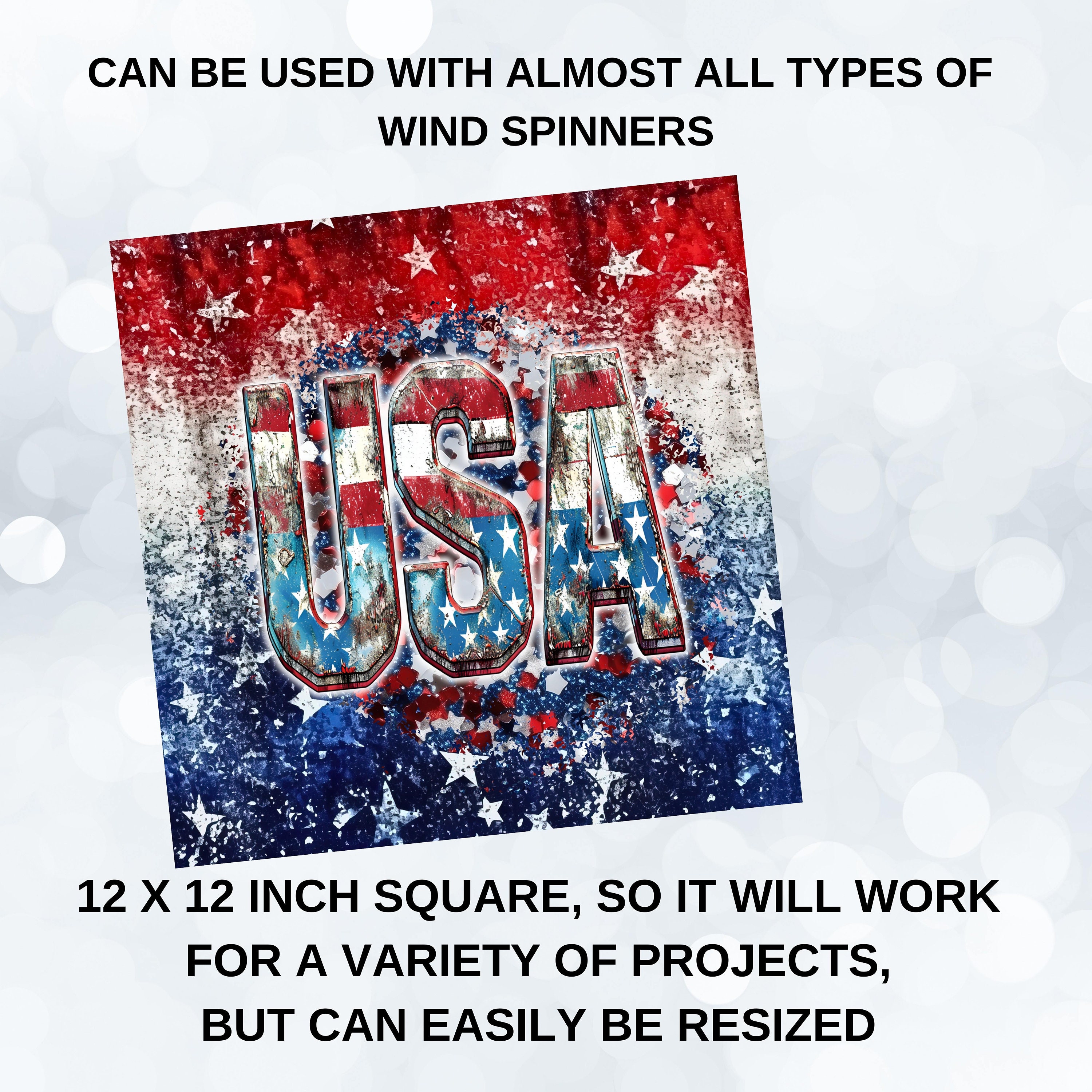 USA Wind Spinner Sublimation Design - United States Patriotic PNG - for ...