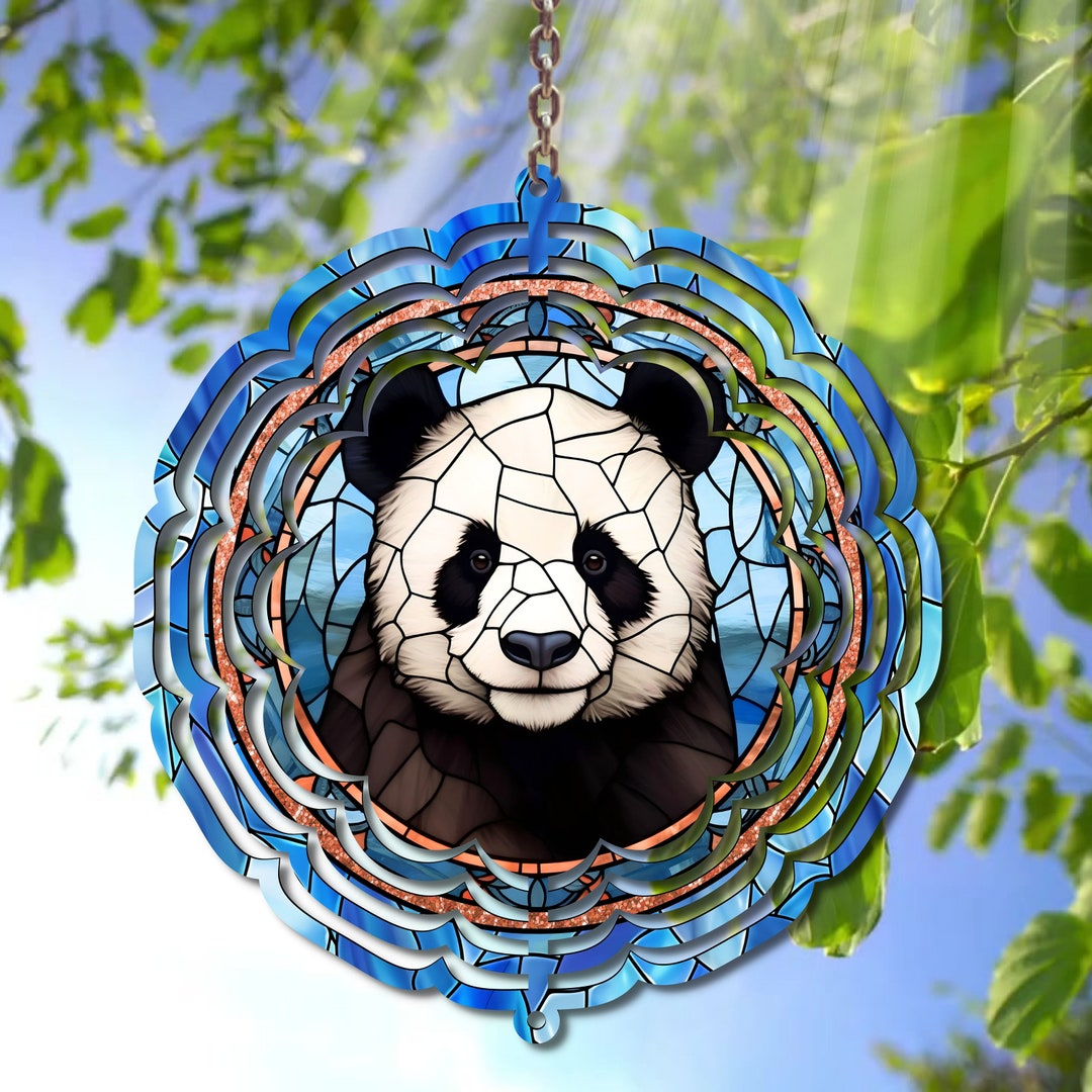 Panda Wind Spinner PNG - Stained Glass Sublimation Design for Personal ...