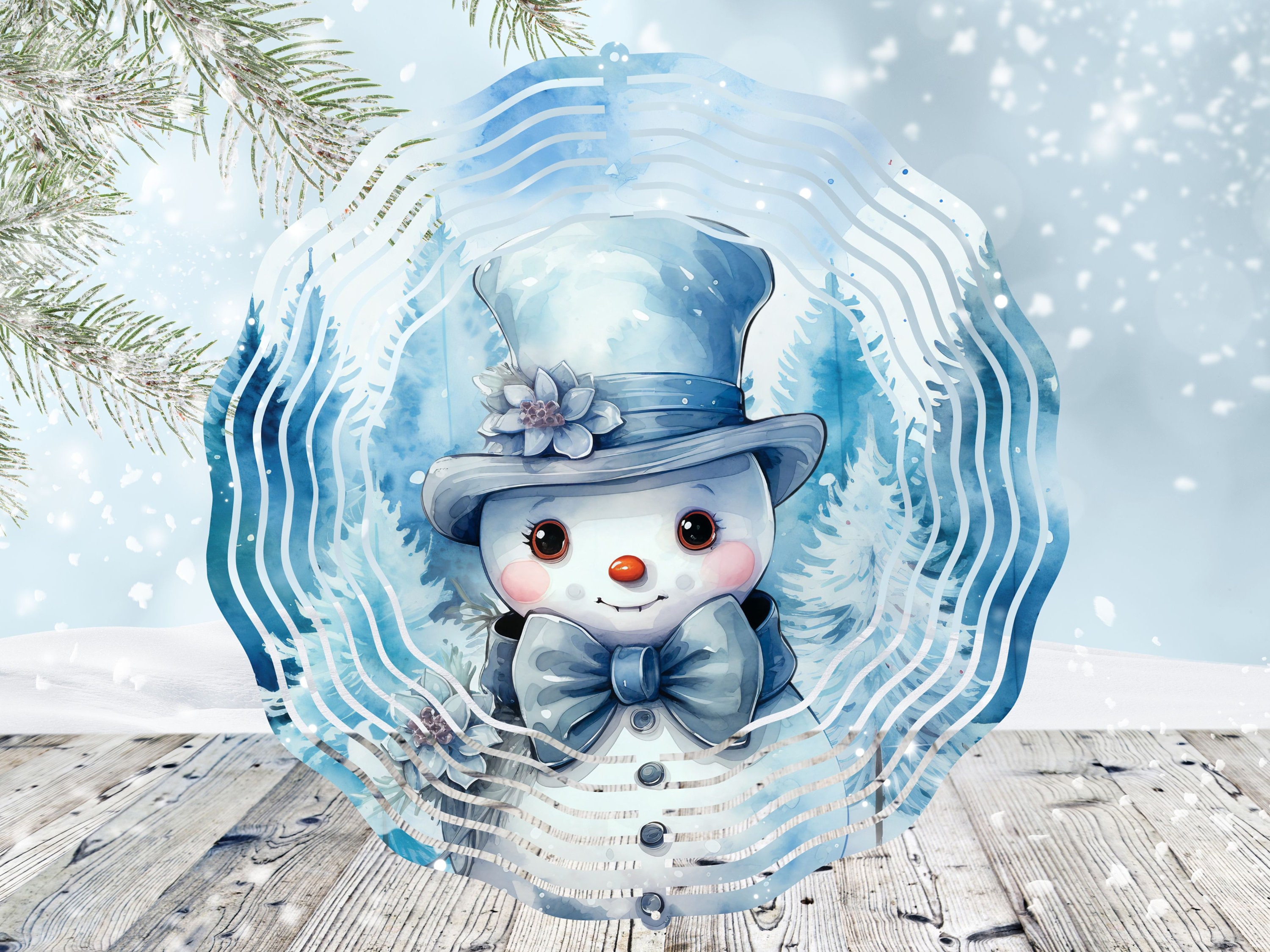 Snowman Wind Spinner PNG - Country Winter Christmas Sublimation Design ...