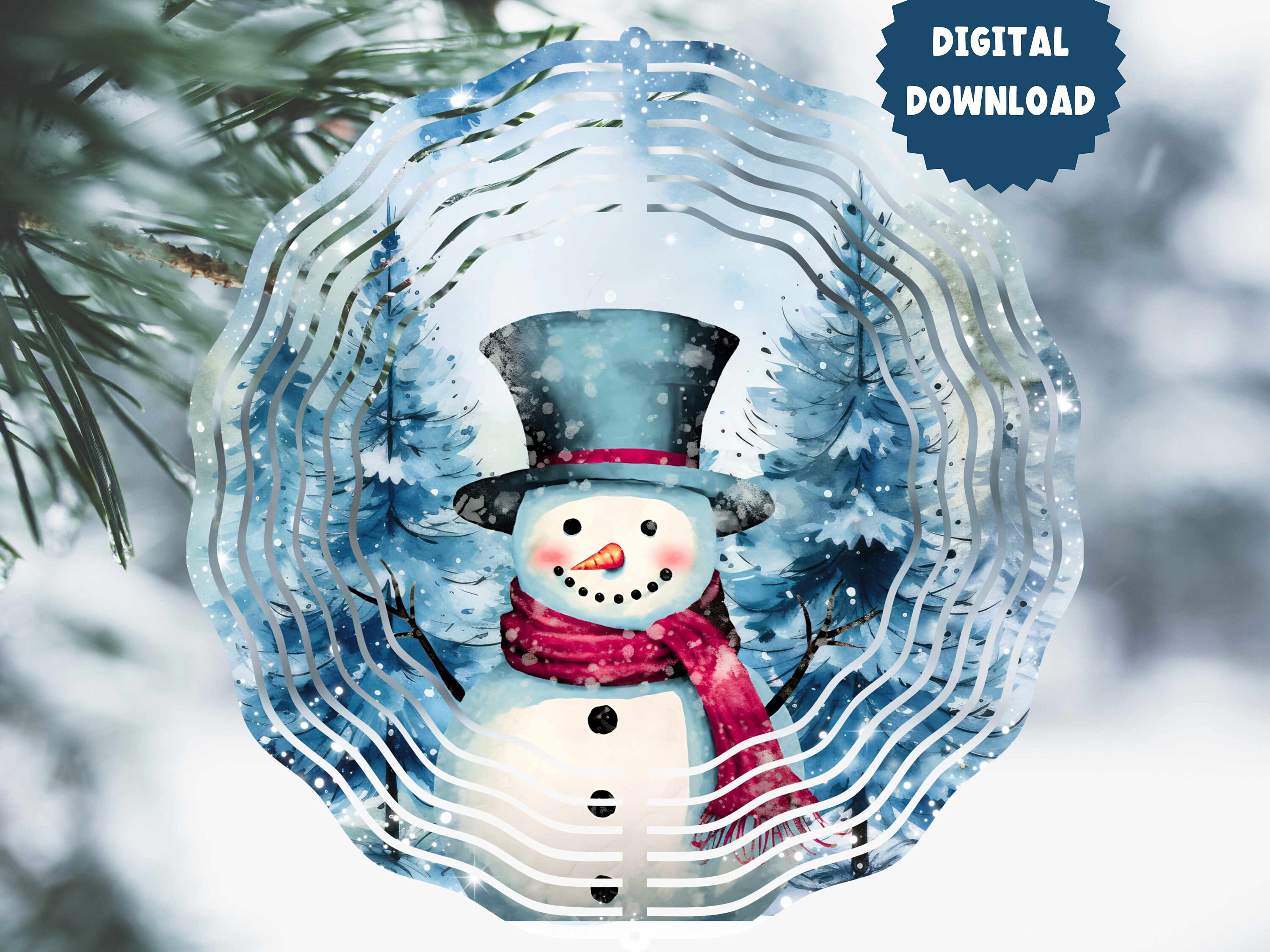 Snowman Wind Spinner PNG Country Woodland Winter Christmas Sublimation ...