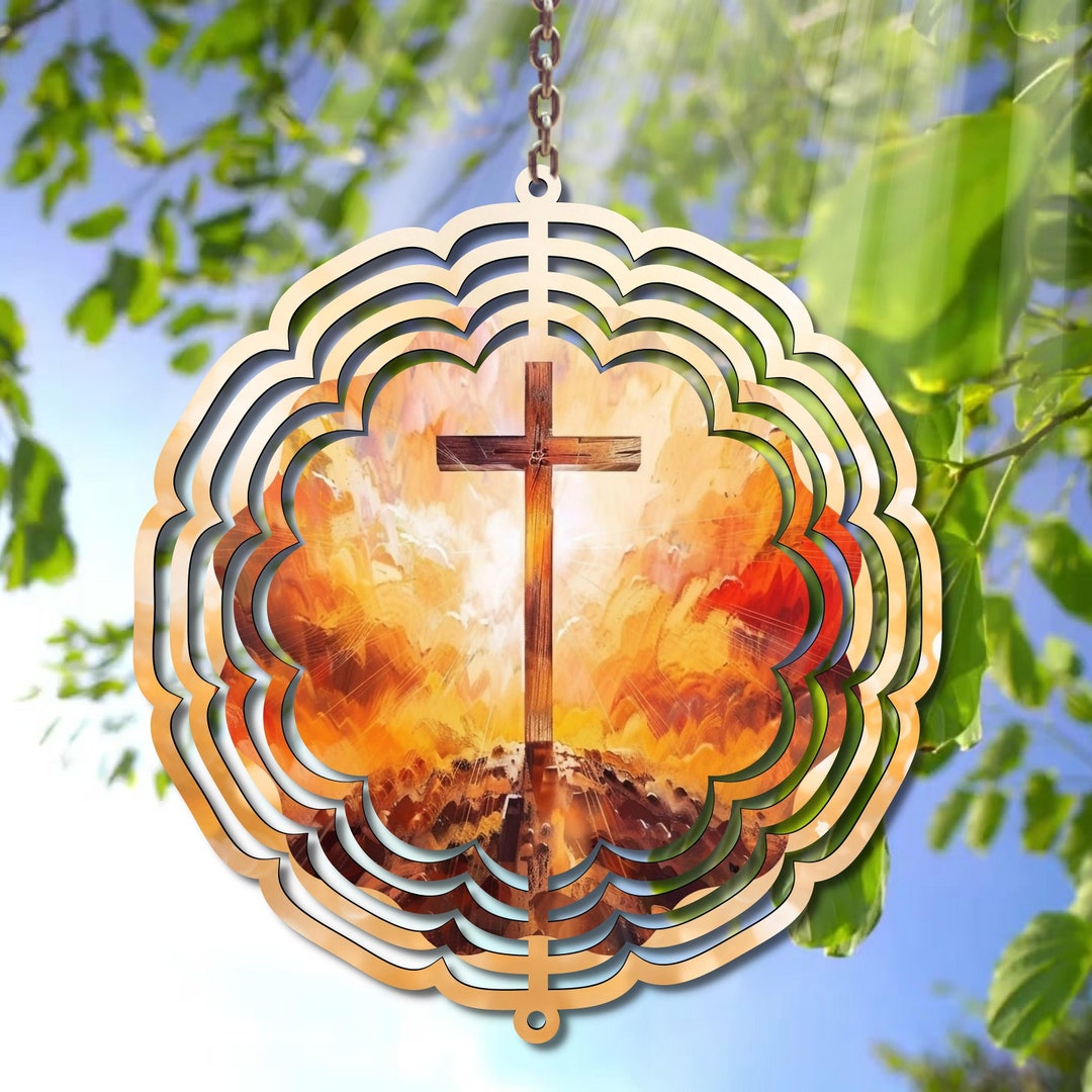 Christian Wind Spinner PNG - Cross Sublimation Designs - Printable ...