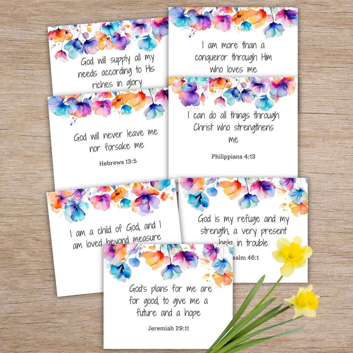 31 Mini Scripture Cards Printable Encouraging Bible Memory Verse Cards ...
