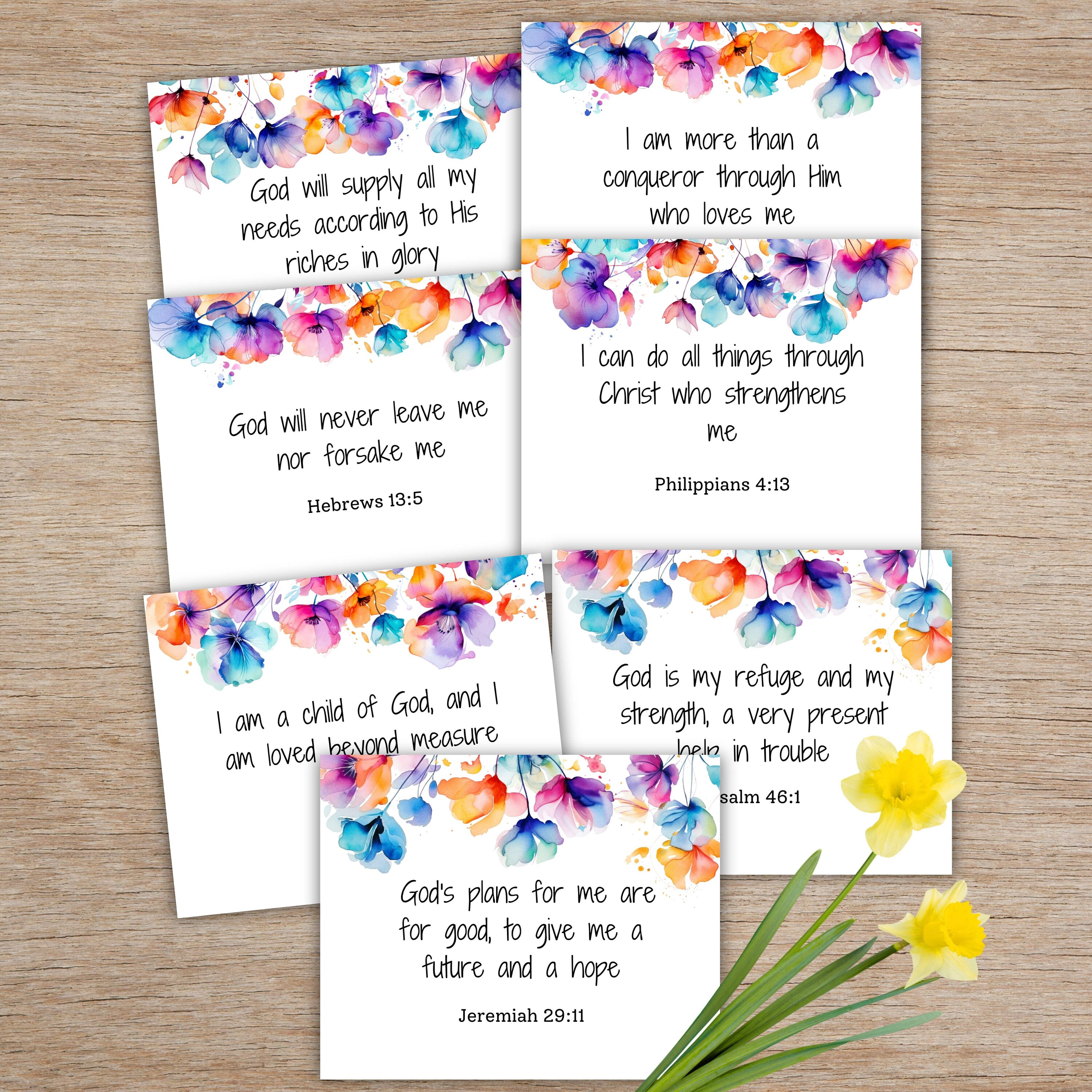 31 Mini Scripture Cards Printable Encouraging Bible Memory Verse Cards ...