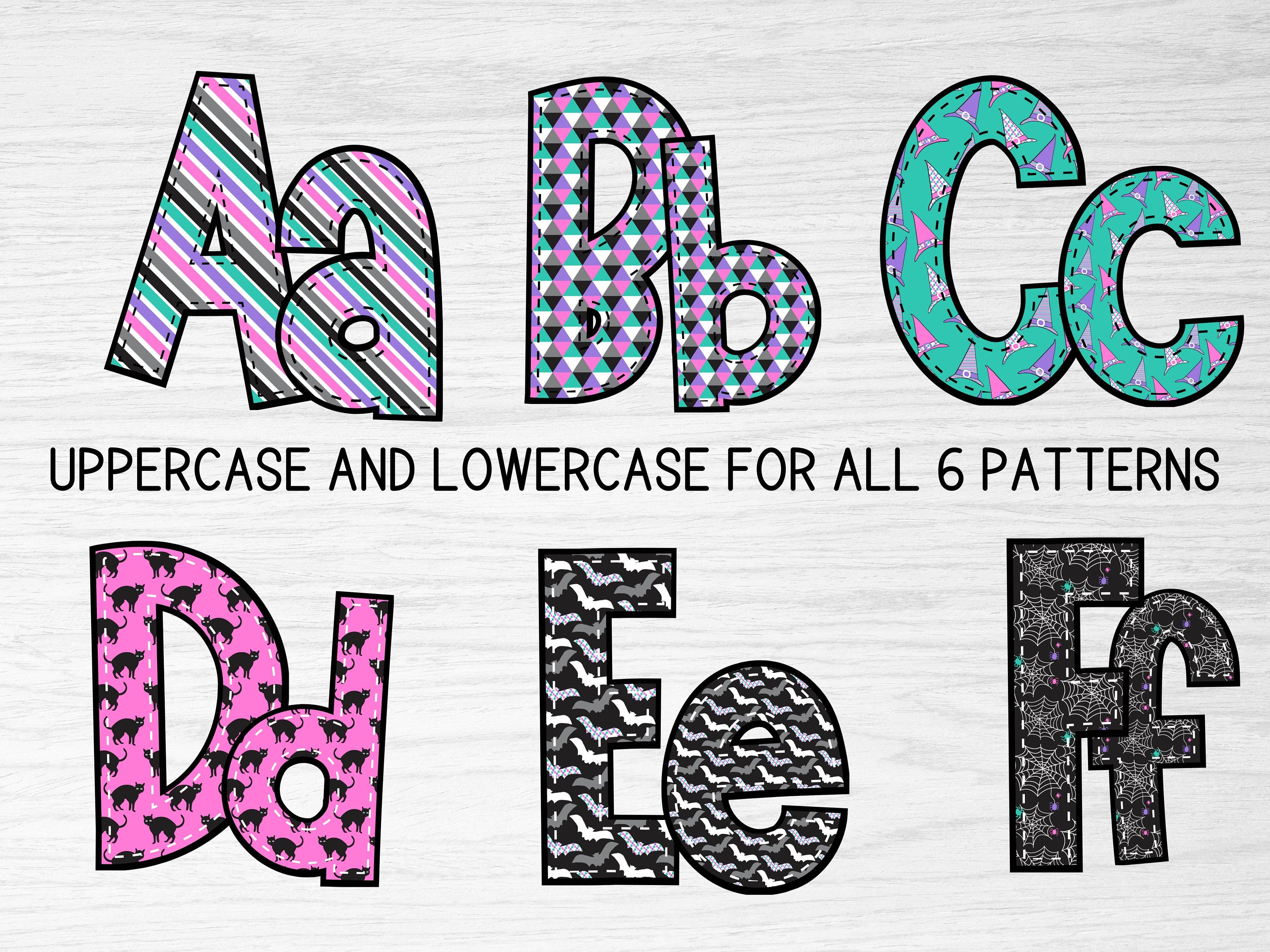 Halloween Letters Clipart Set - Doodle Alphabet PNG - Cute Pastel ...