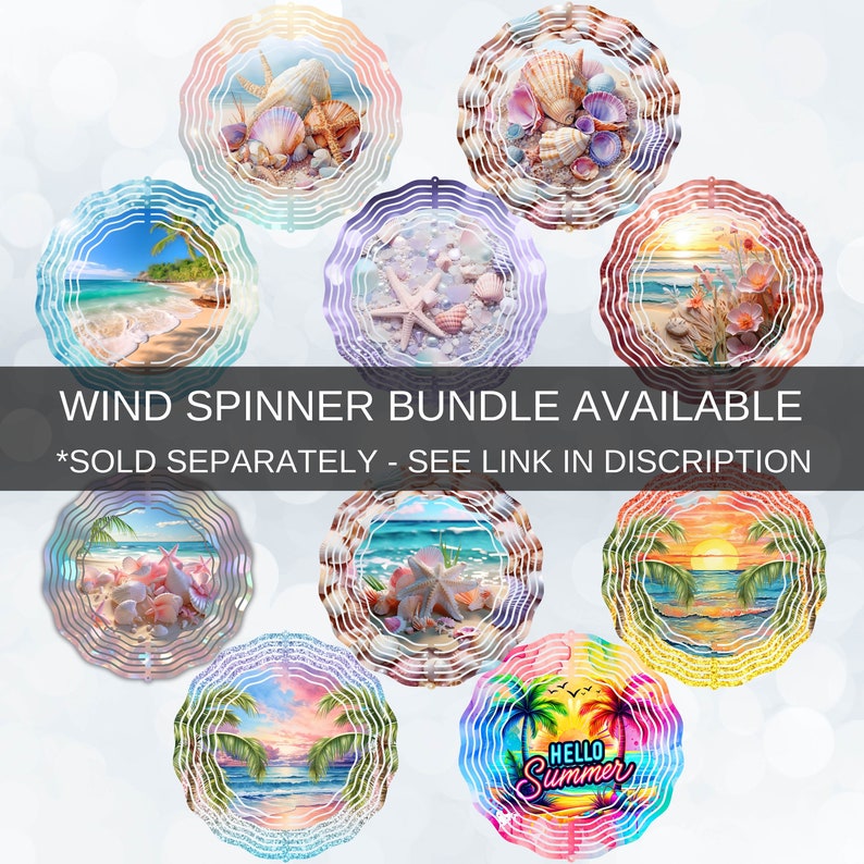 Beach Wind Spinner PNG - Ocean Sublimation Designs - Printable Digital ...