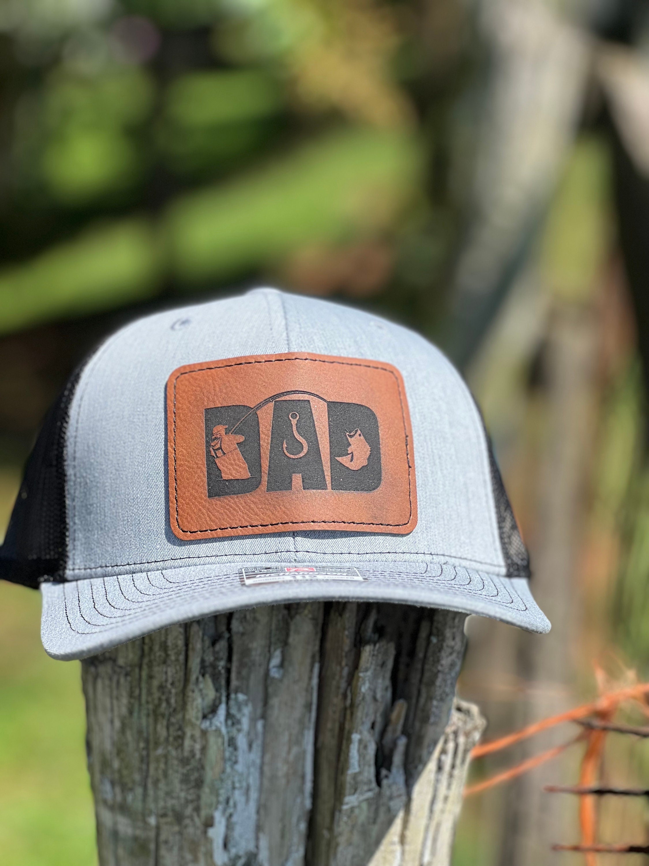 Fishing Dad Leather Patch Hat - Etsy