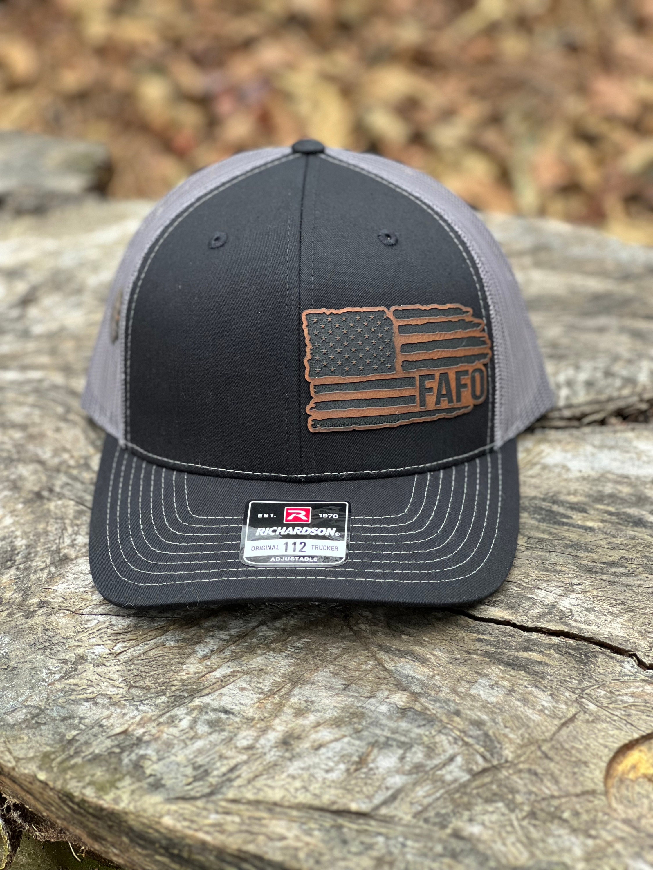 FAFO American Flag Leather Patch Hat Fuck Around and Find Out - Etsy