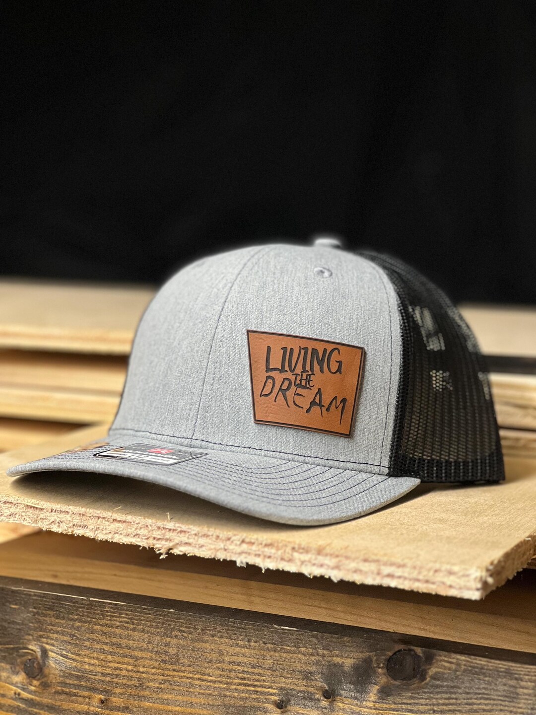 Living the Dream Hat Richardson 112 Leather Patch Engraved - Etsy