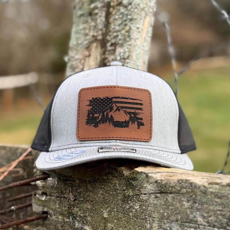 Leather Patch Hat - Etsy