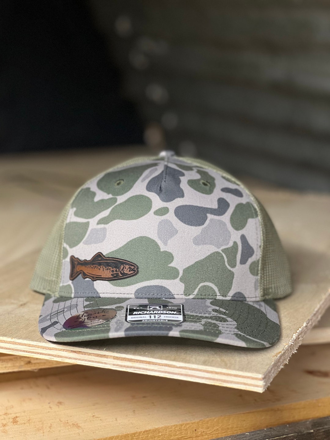 Trout Fishing Hat Richardson Leather Patch Hat With Trout Fish - Etsy