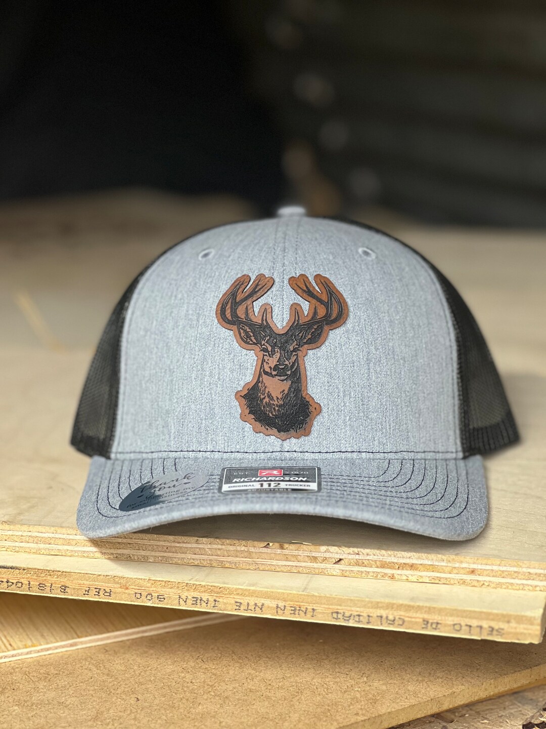 Deer Hat Richardson Leather Patch Deer Hunter Hat White Tail Buck Patch ...