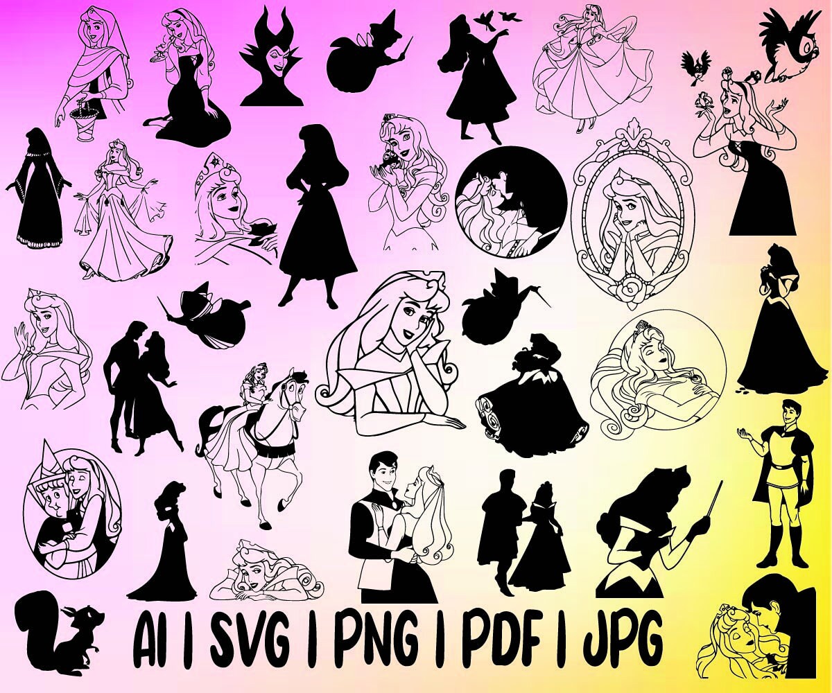 Sleeping Beauty Movie Silhouette Bundle Svg Png - Etsy