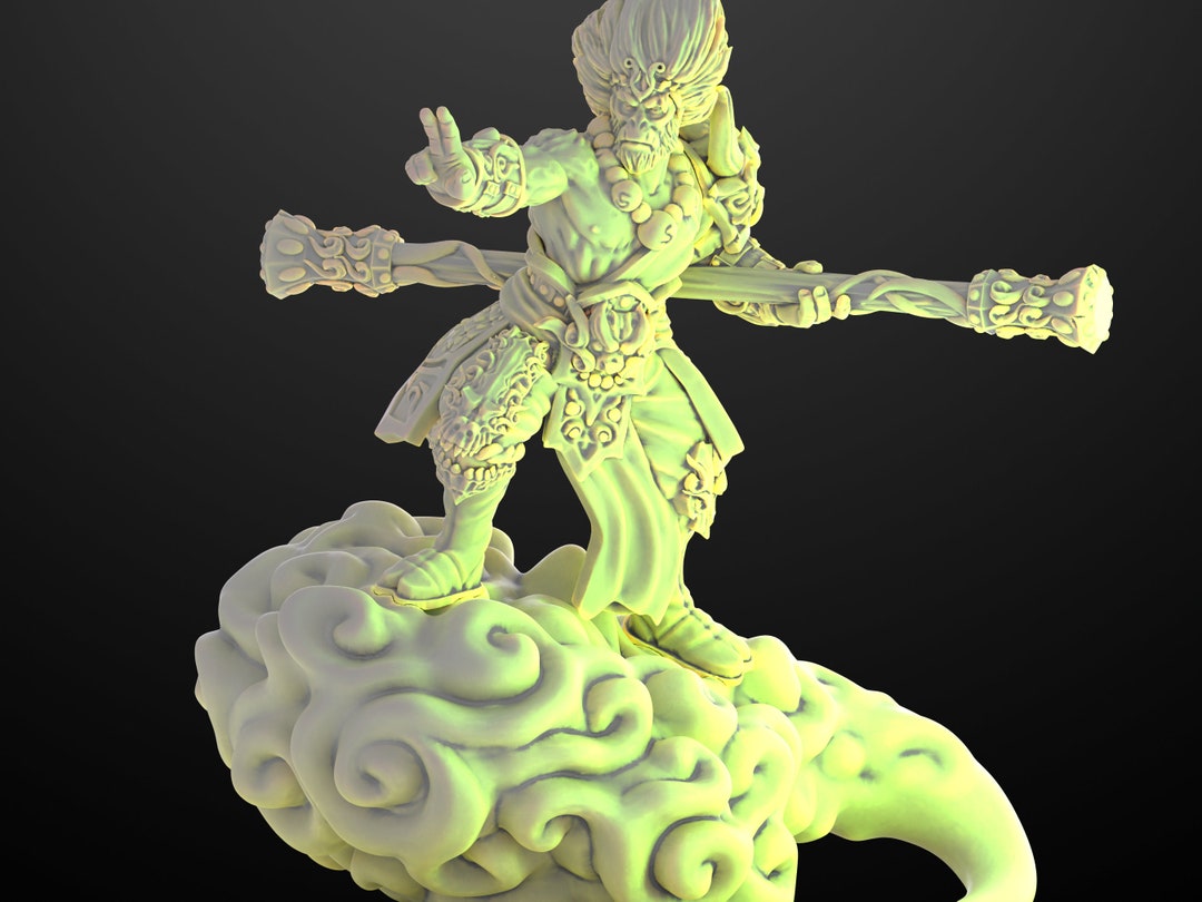 Monkey King Sun Wukong Cloud Variant Fantasy Resin Miniature D&D or ...