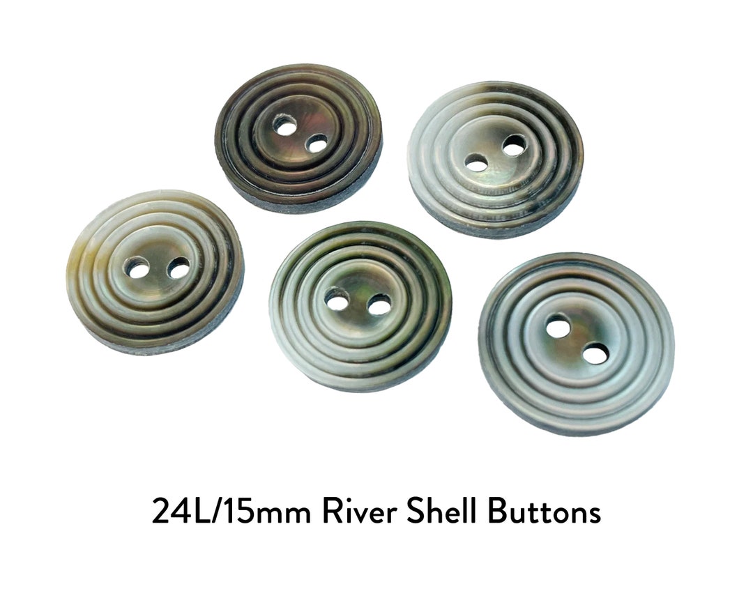 24l/15mm, Set 10pcs Real Fresh River Shell Buttons Mother of Pearl ...