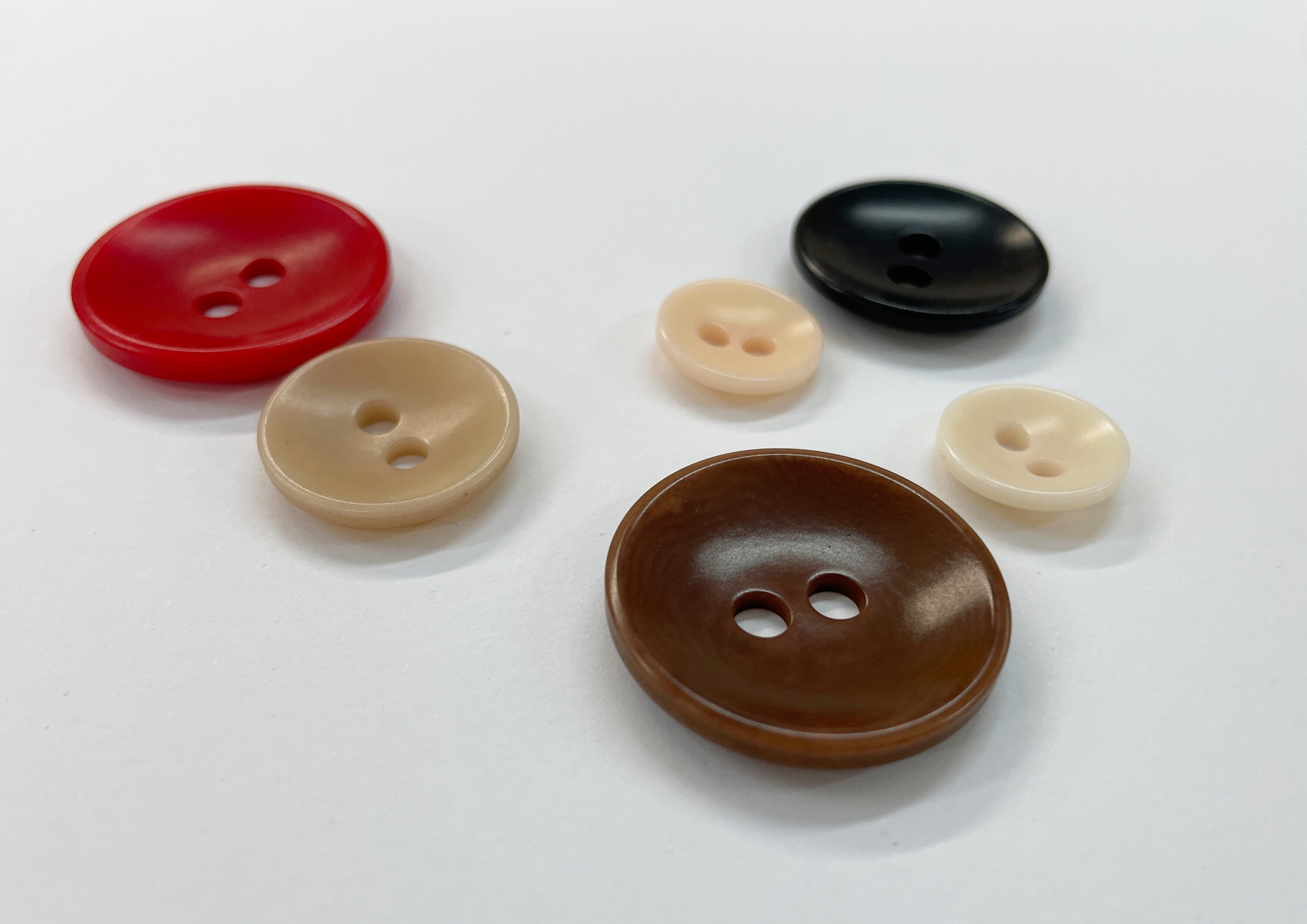 Set 6 Natural Fibre 2 Holes Corozo Buttons, Tagua Nut Buttons ...