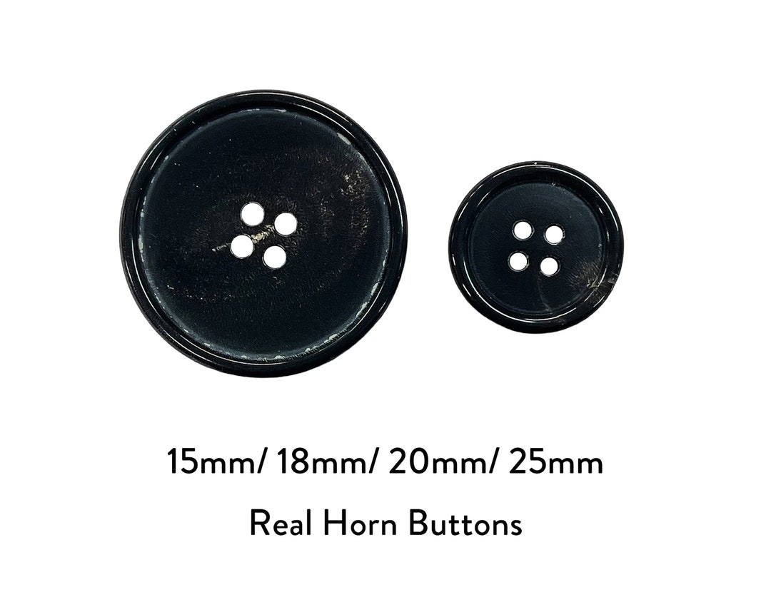 24l/15mm to 40l/25mm Real Buffalo Matt Horn Buttons for Garment Making ...