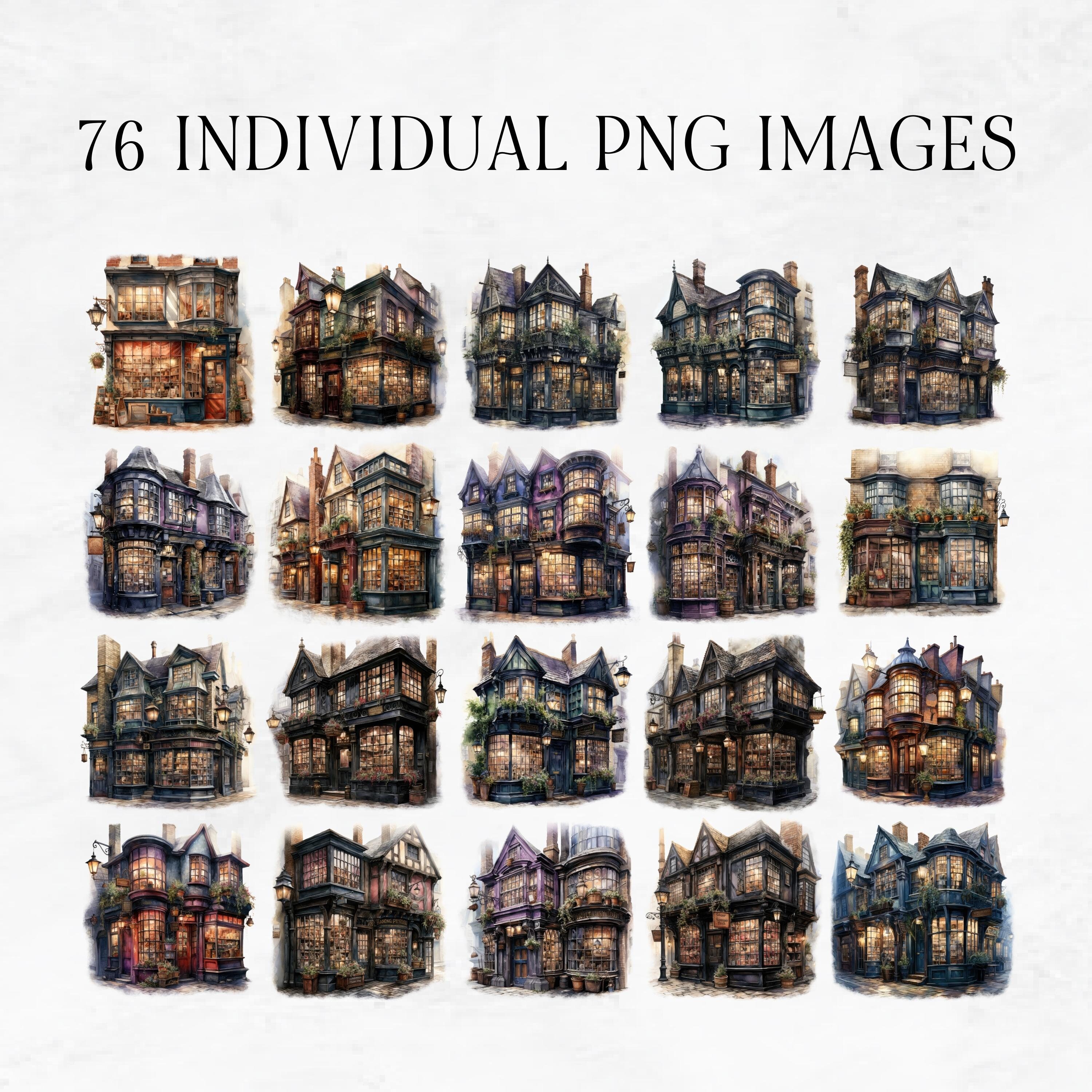 Vintage Storefronts Clipart, Wizard Shopfronts, Magical Store, Vintage ...