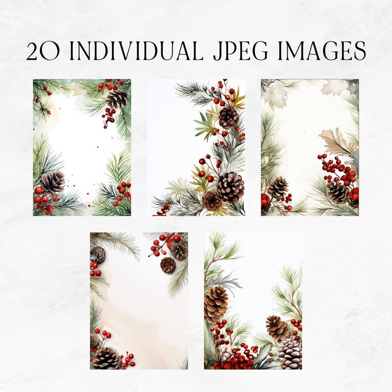 20 Christmas Floral Border, Christmas Page Border, Christmas Frame ...