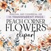 11 Watercolor Peach Corner Flowers Clipart, Floral Corner Clipart ...