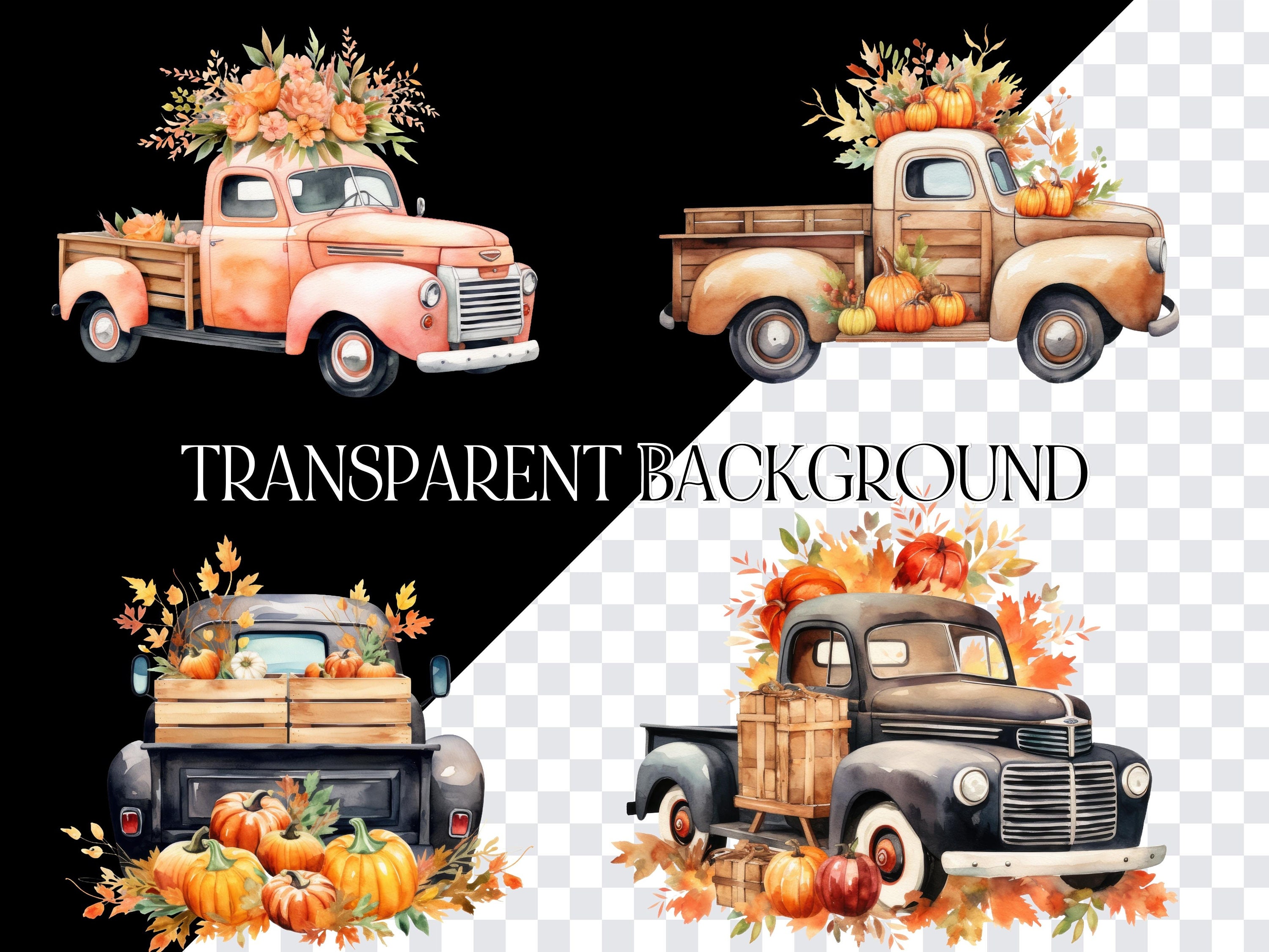 29 Pumpkins and Trucks PNG, Pumpkin Truck Clipart, Pumpkins in Truck ...