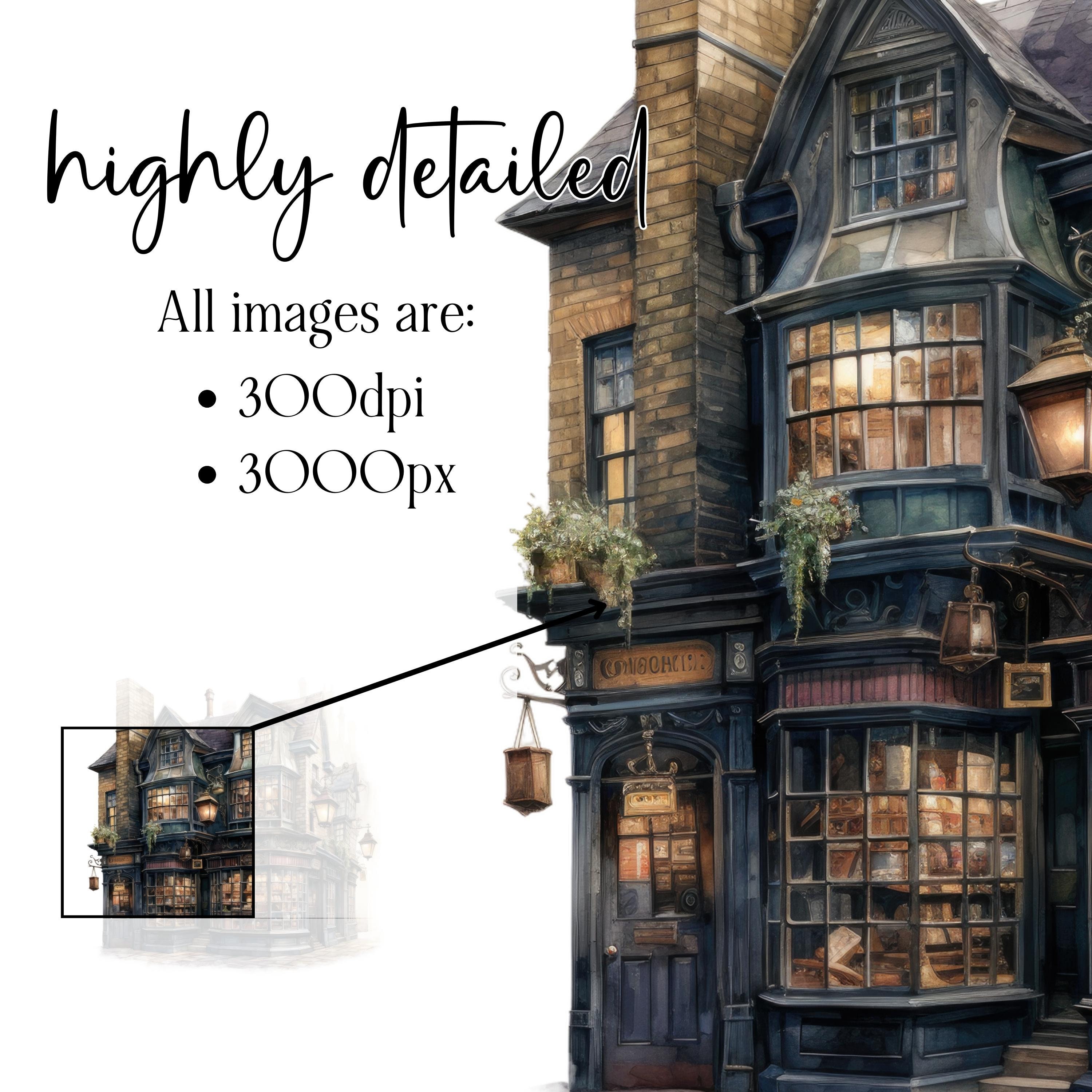 Vintage Storefronts Clipart, Wizard Shopfronts, Magical Store, Vintage ...