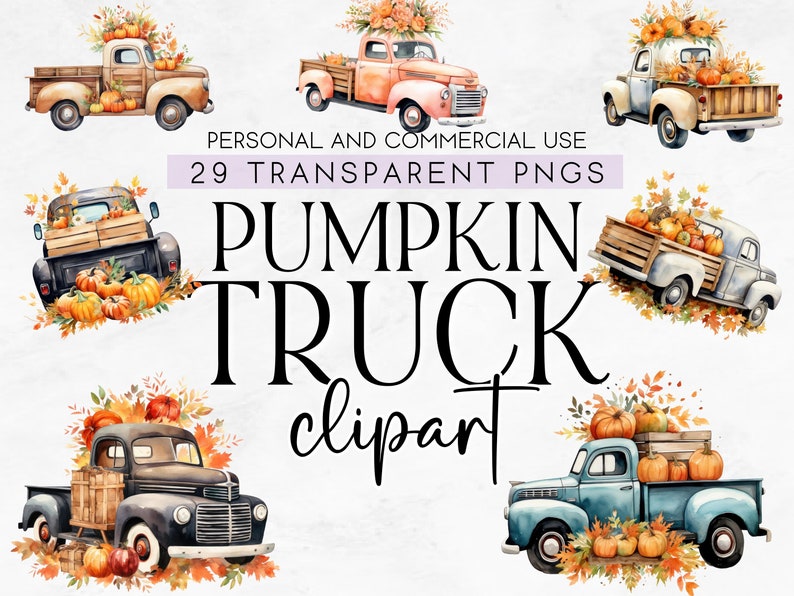 29 Pumpkins and Trucks PNG, Pumpkin Truck Clipart, Pumpkins in Truck ...