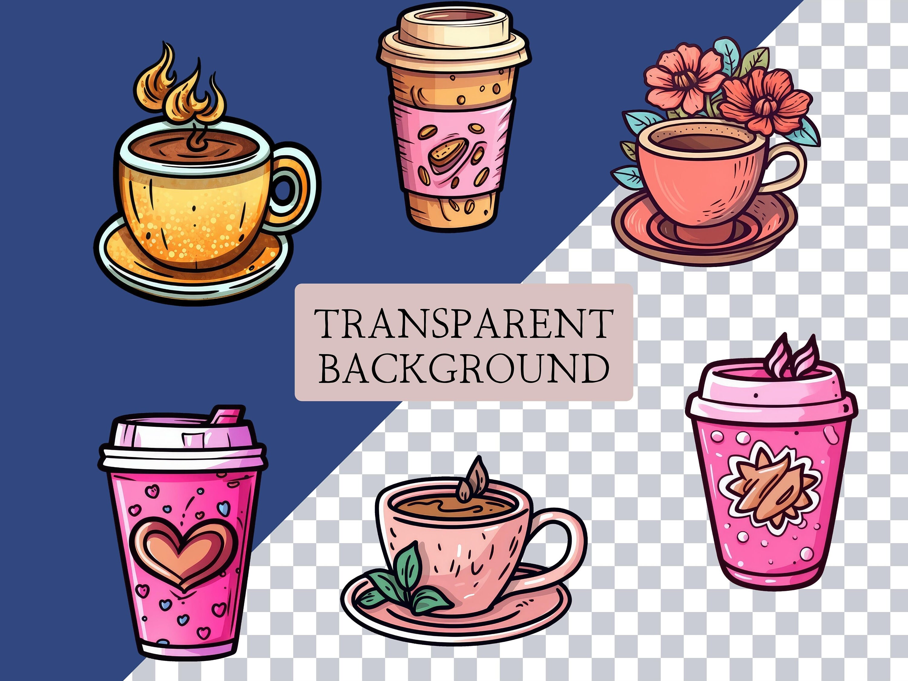 Cute Coffee PNG Clipart | PNG Clipart Stickers Commercial Use | Digital ...