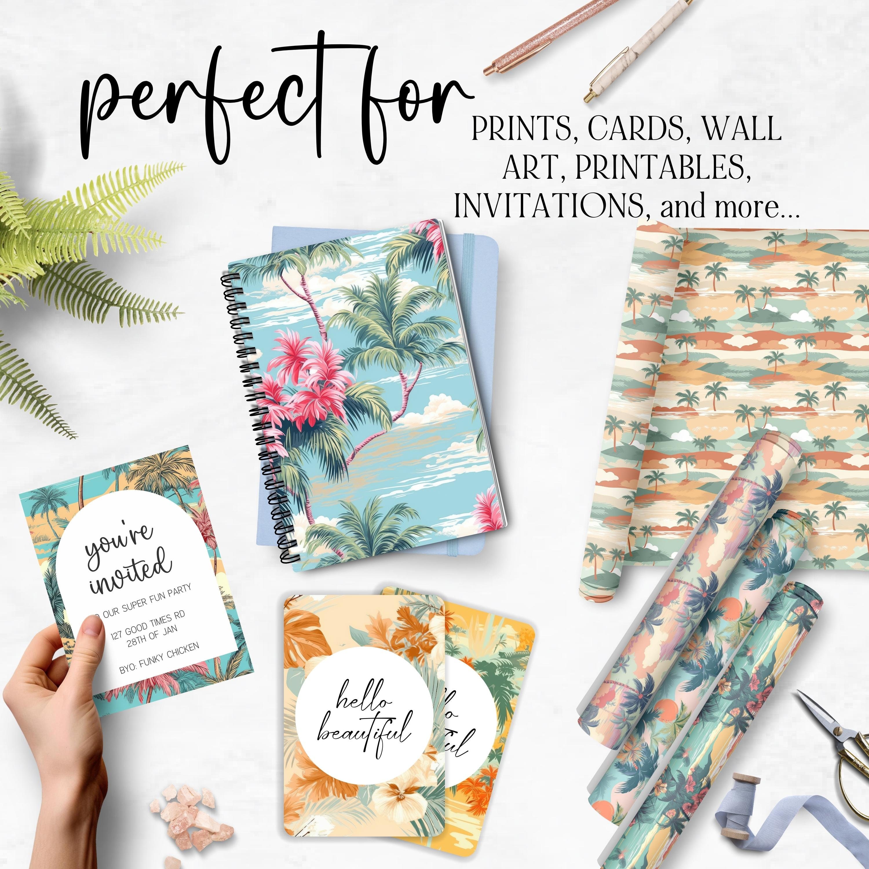 82 Tropical Seamless Pattern, Beach Seamless Pattern, Tropical Digital ...