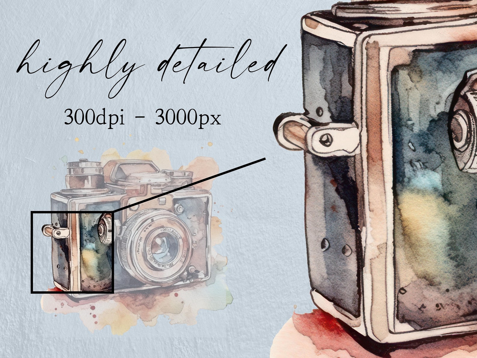 Camera Png Clipart Watercolor Vintage Camera Clipart - Etsy