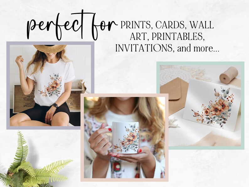 11 Watercolor Peach Corner Flowers Clipart, Floral Corner Clipart ...