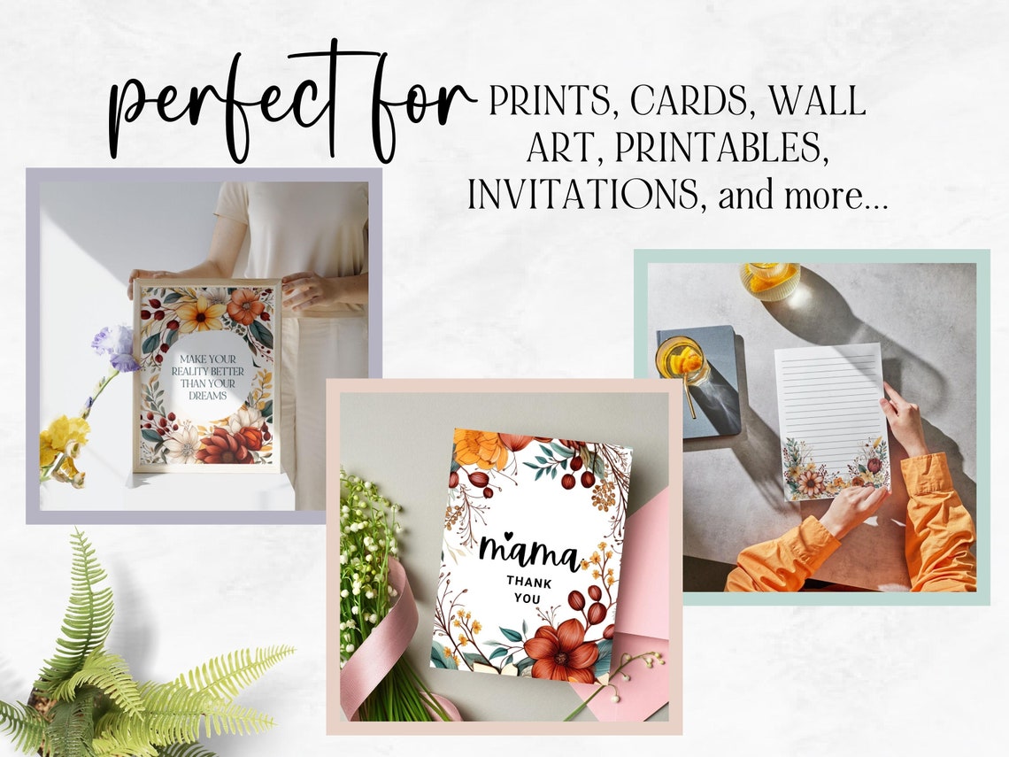 17 Autumn Floral Borders and Frames Commercial Use Clipart - Etsy