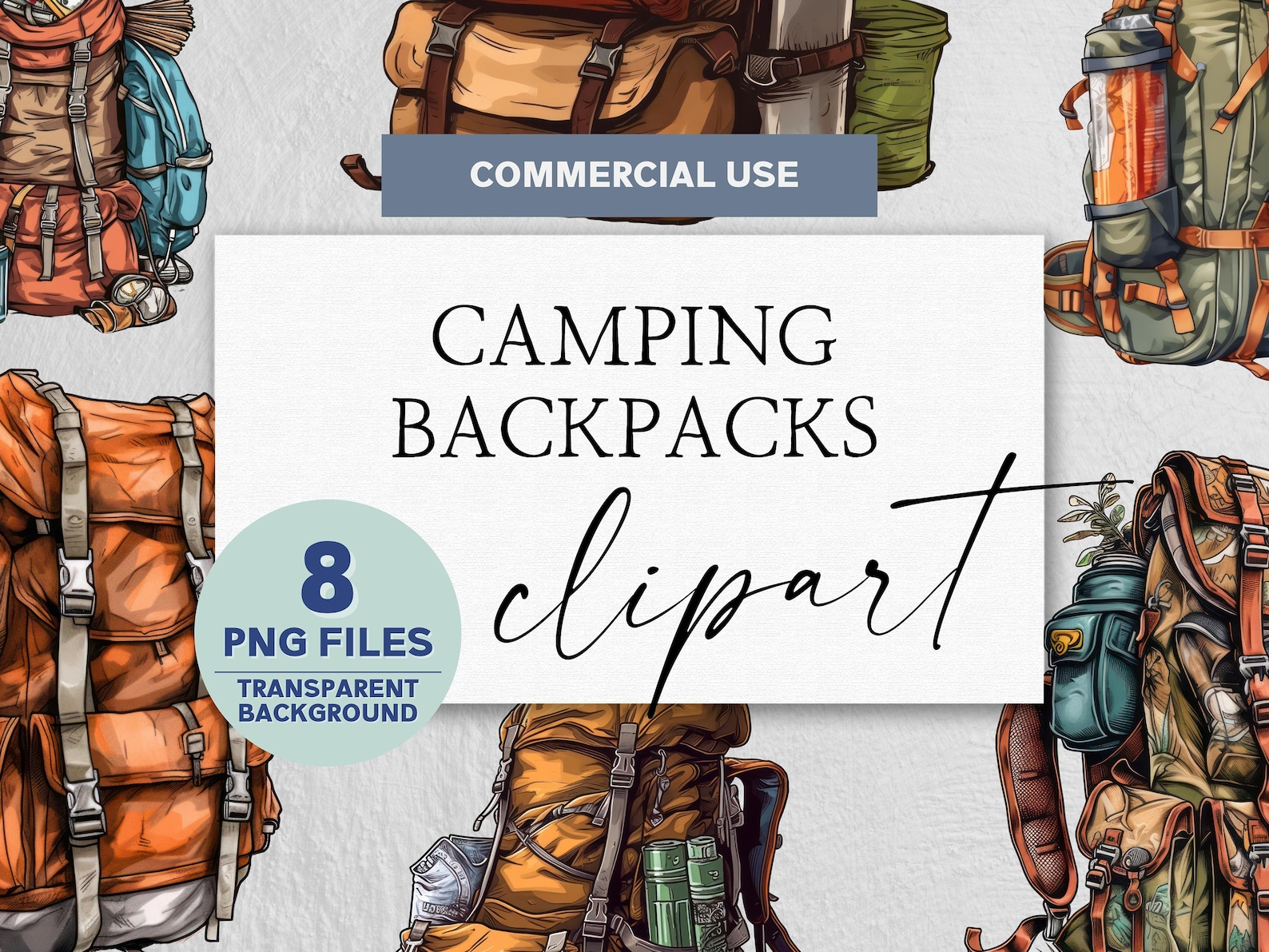 Camping Backpack Clipart | Backpack PNG Clipart | Camping Clipart ...