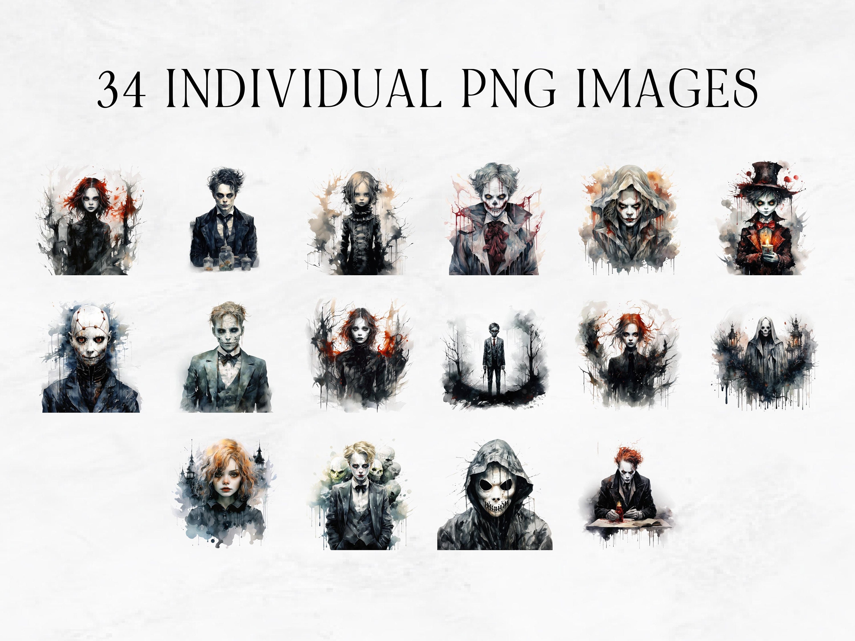 34 Horror Movies Characters Clipart, Halloween Clipart, Nightmare ...