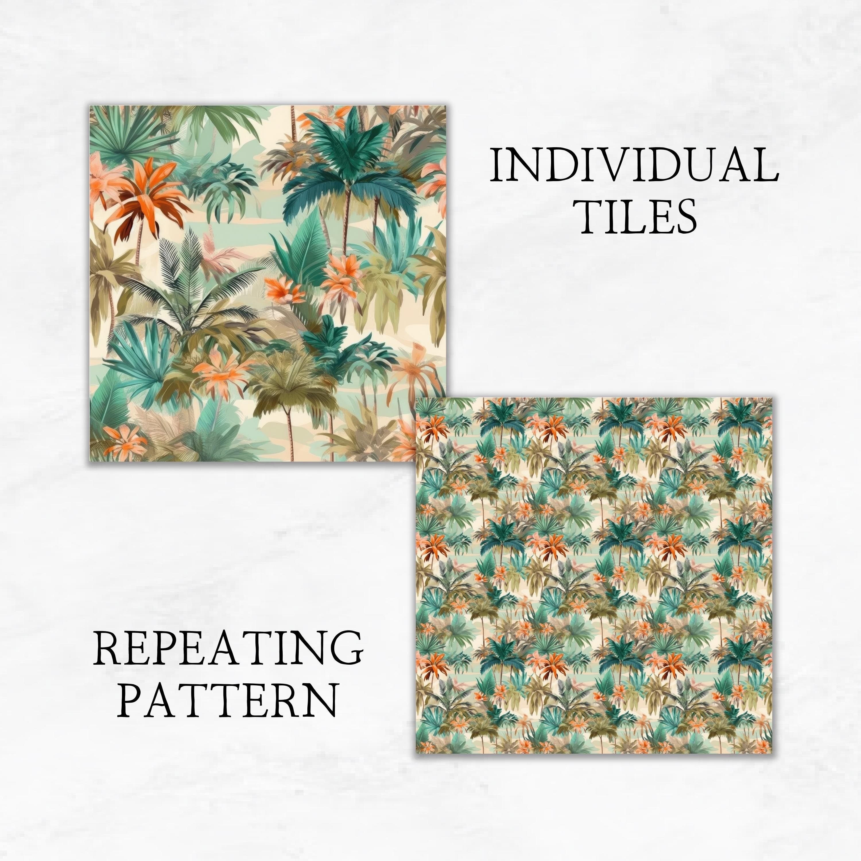 82 Tropical Seamless Pattern, Beach Seamless Pattern, Tropical Digital ...