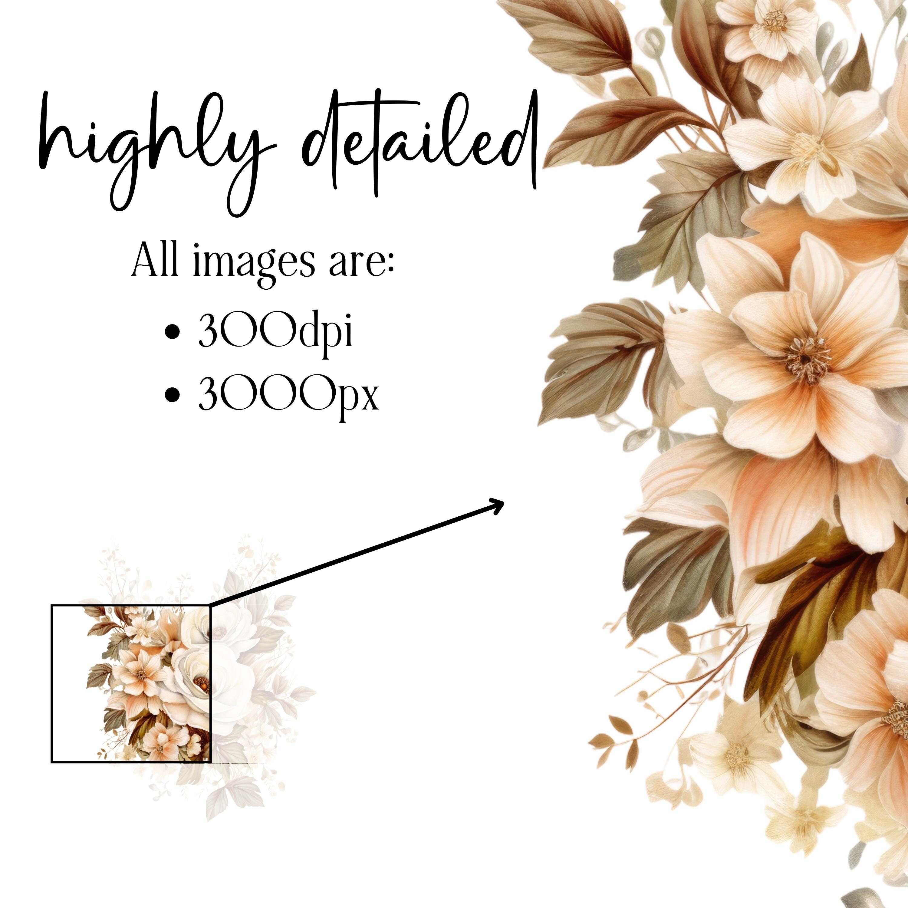 9 Rustic Flower Clipart Mini Collection, Flower Frame Clipart ...