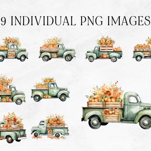 9 Sage Green Truck With Pumpkins Clipart, Pumpkin Truck Baby Shower ...