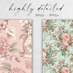 Shabby Chic Digital Paper Mega Bundle | Commercial Use | Shabby Chic ...