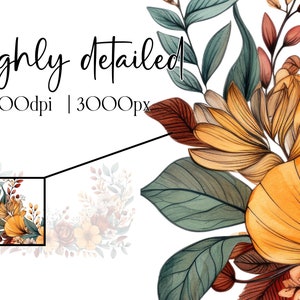 17 Autumn Floral Borders and Frames, Commercial Use Clipart, Fall ...