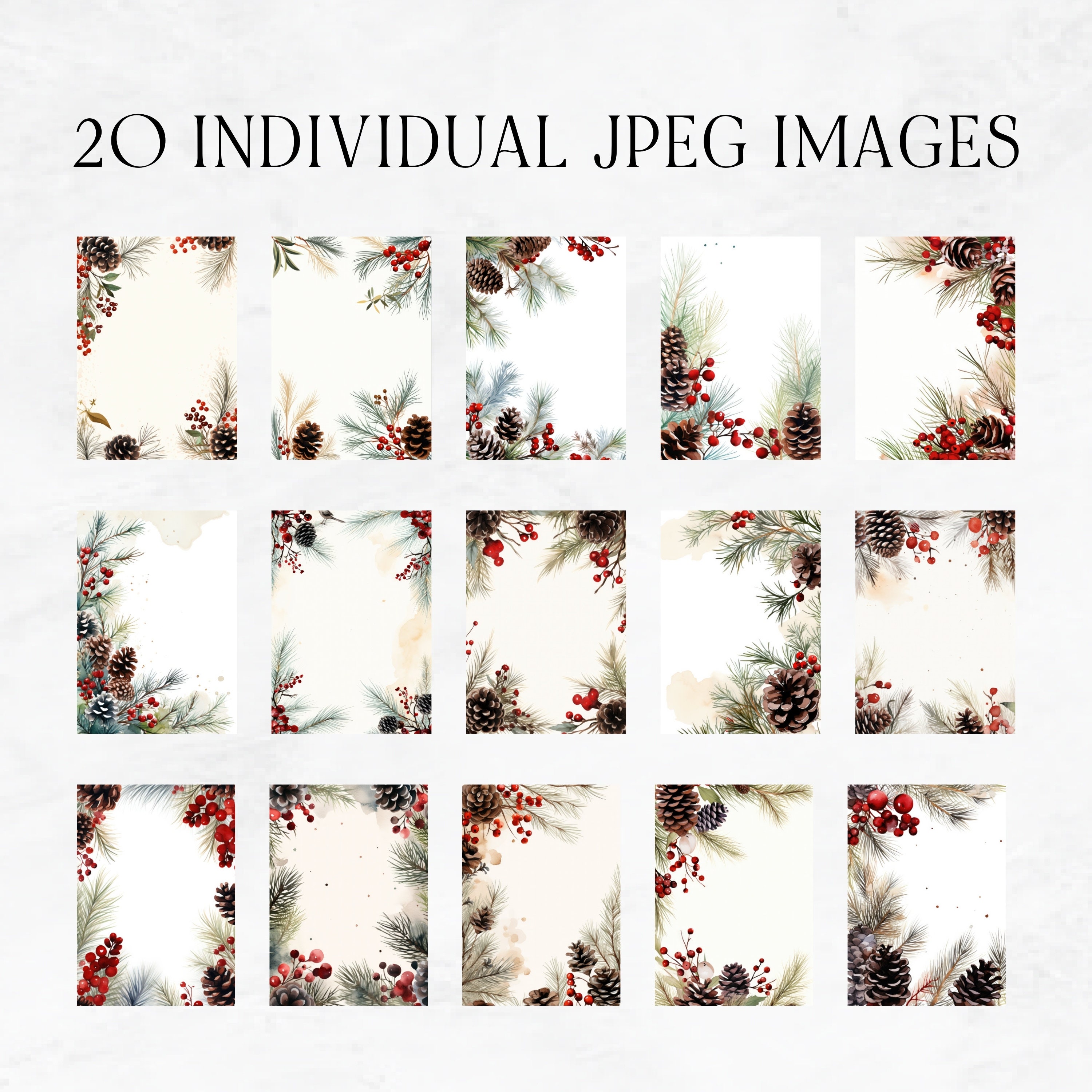 20 Christmas Floral Border, Christmas Page Border, Christmas Frame ...