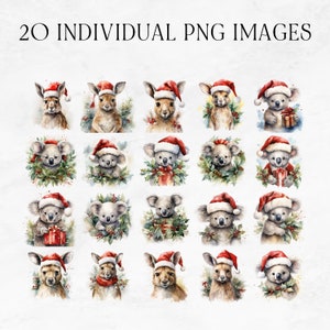 20 Australian Animals Christmas Clipart, Australian Animal Clipart PNG ...