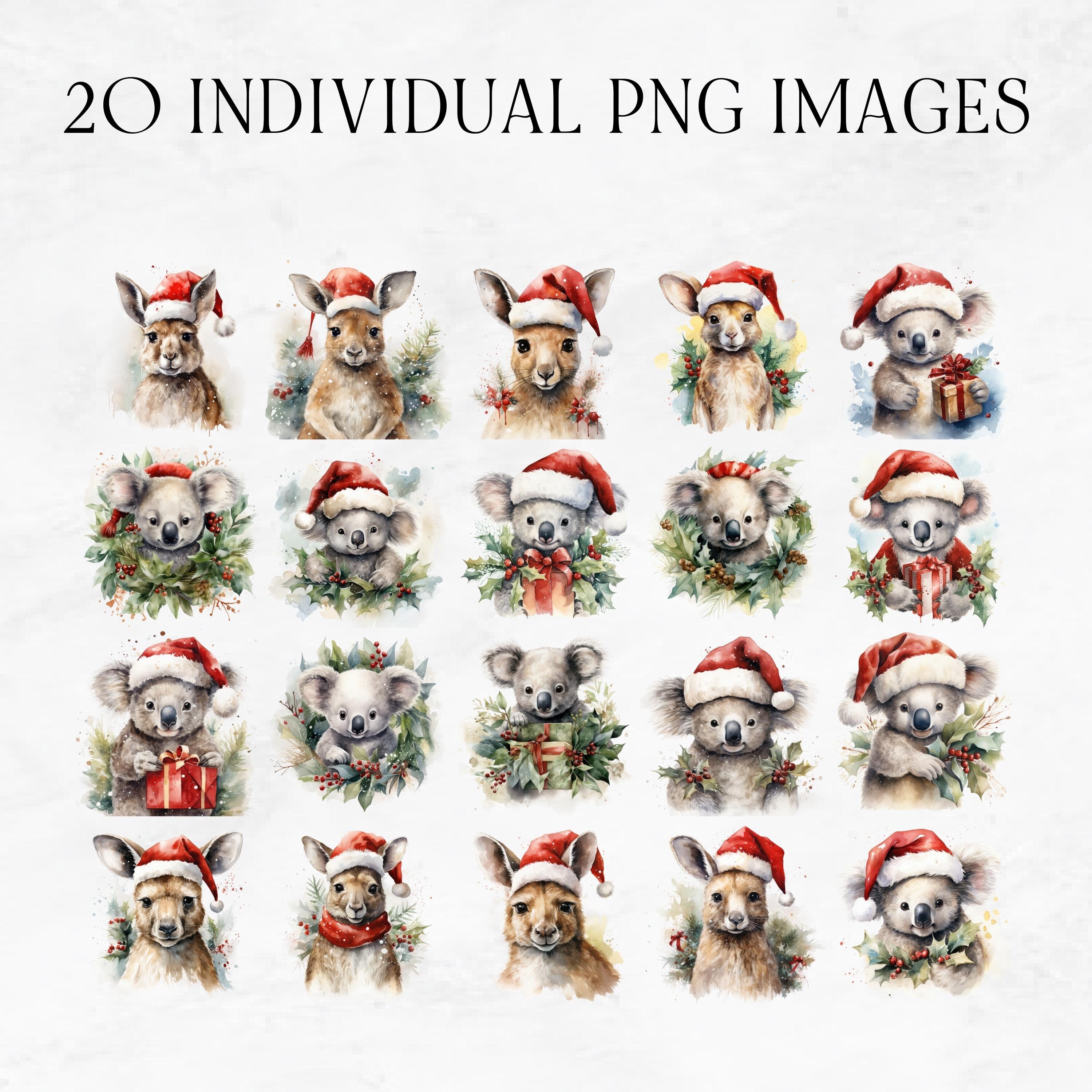 20 Australian Animals Christmas Clipart, Australian Animal Clipart PNG ...