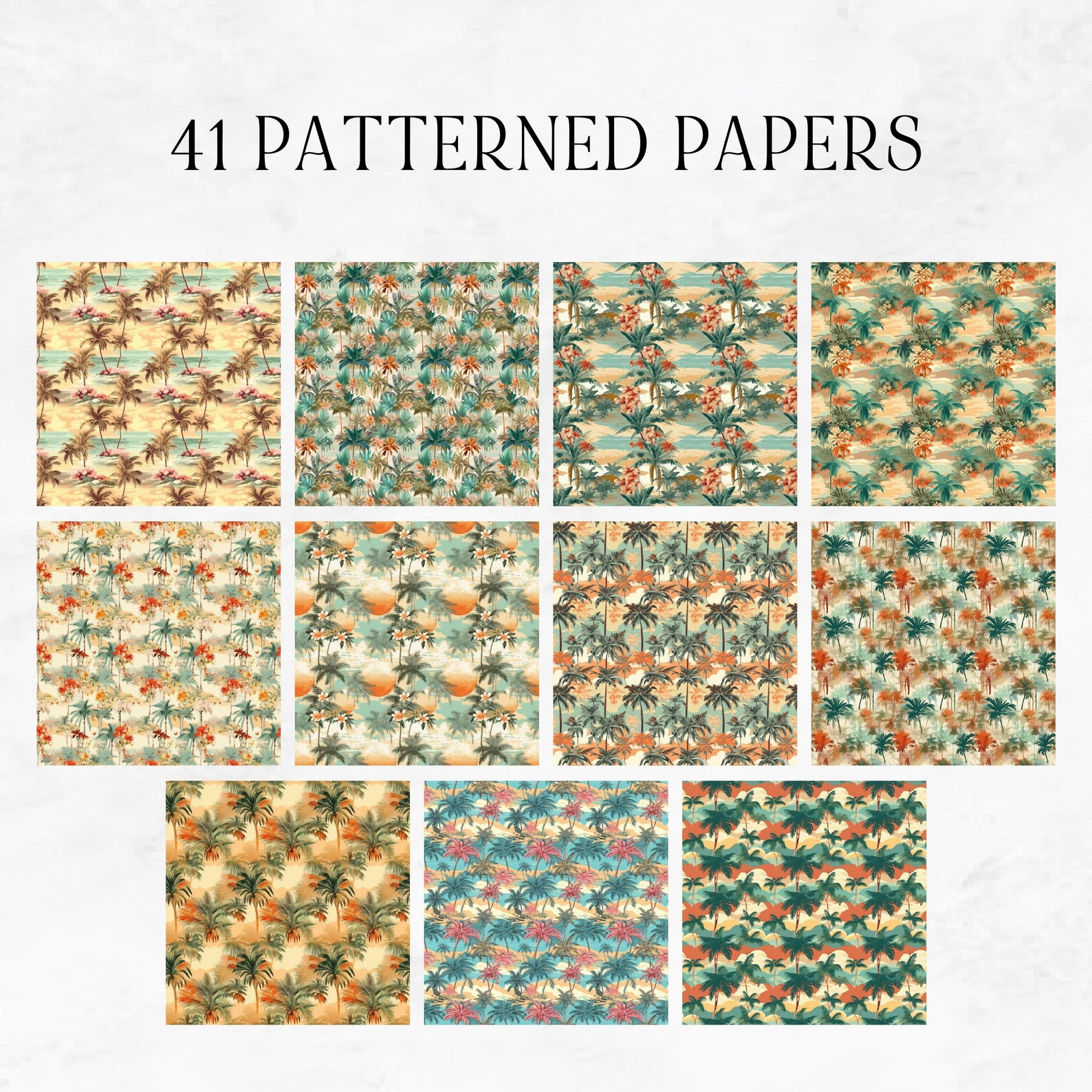 82 Tropical Seamless Pattern, Beach Seamless Pattern, Tropical Digital ...