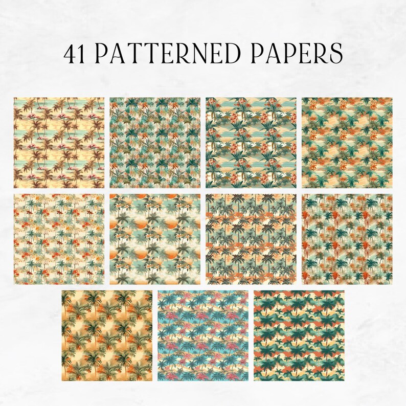 82 Tropical Seamless Pattern, Beach Seamless Pattern, Tropical Digital ...