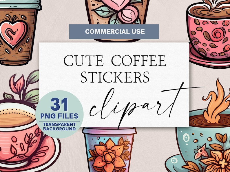 Cute Coffee PNG Clipart | PNG Clipart Stickers Commercial Use | Digital ...