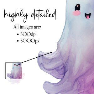57 Watercolor Pastel Ghost Clipart, Cute Halloween Ghost Clipart ...