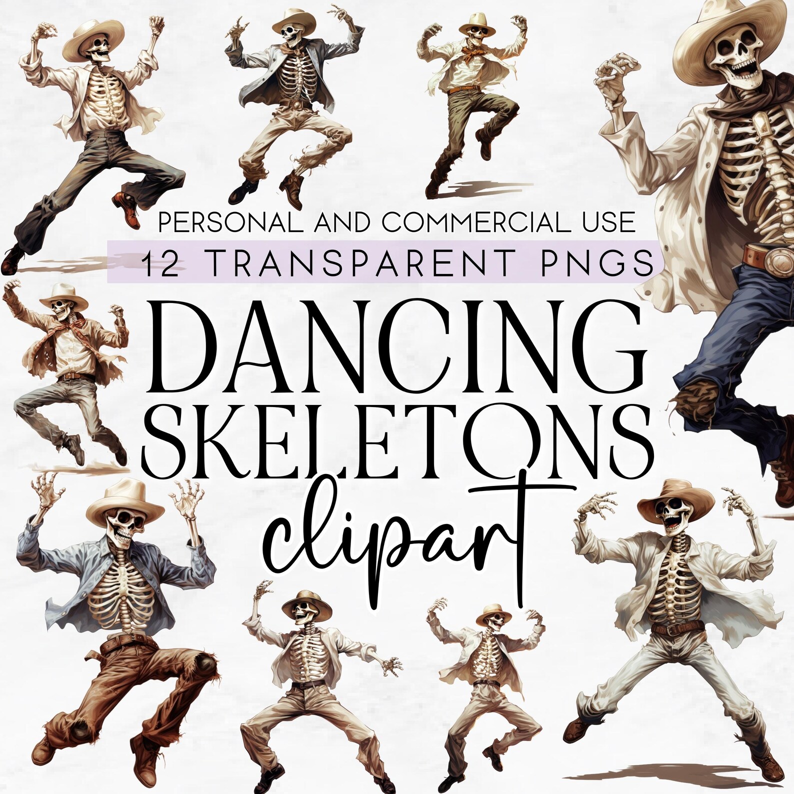 12 Cowboy Skeleton Dancing PNG, Dancing Skeleton Clipart, Spooky ...